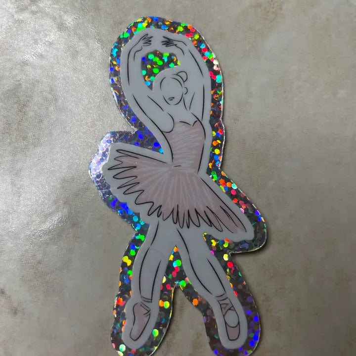 Buy Glitter Ballerina Silhouette Dance Sticker, 1.5" X 3" (Pink) Online ...